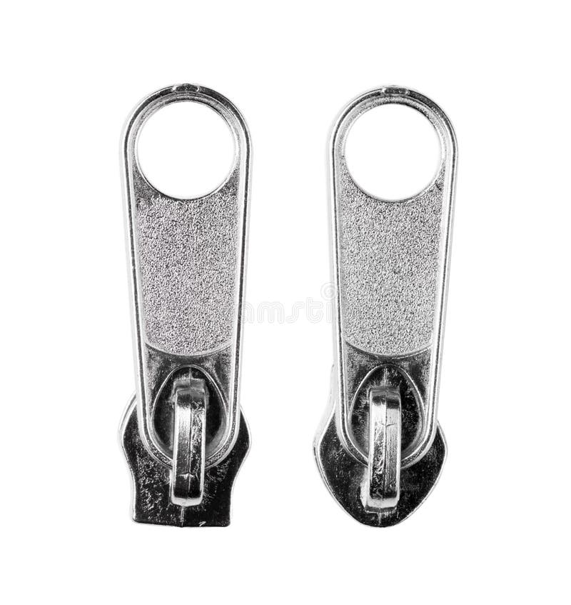A Metal Slider Zipper Isolated on a White Background Stock Image ...
