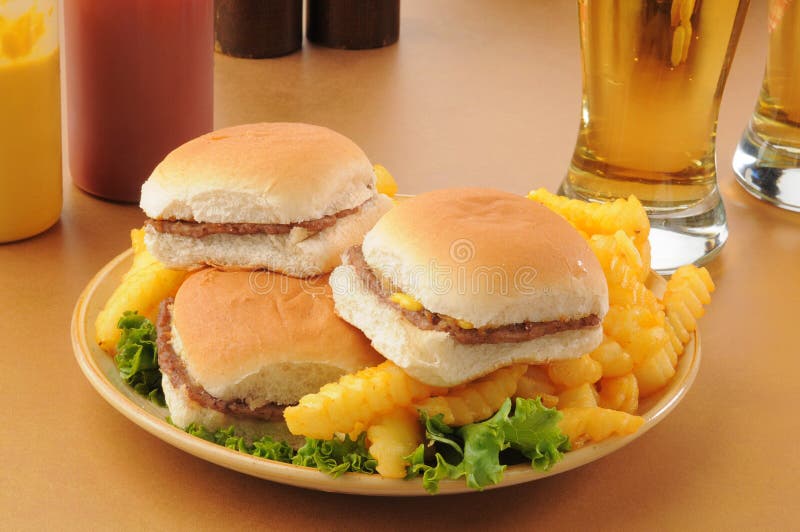 Sliders and fries stock image. Image of sliders, cafe - 26280585