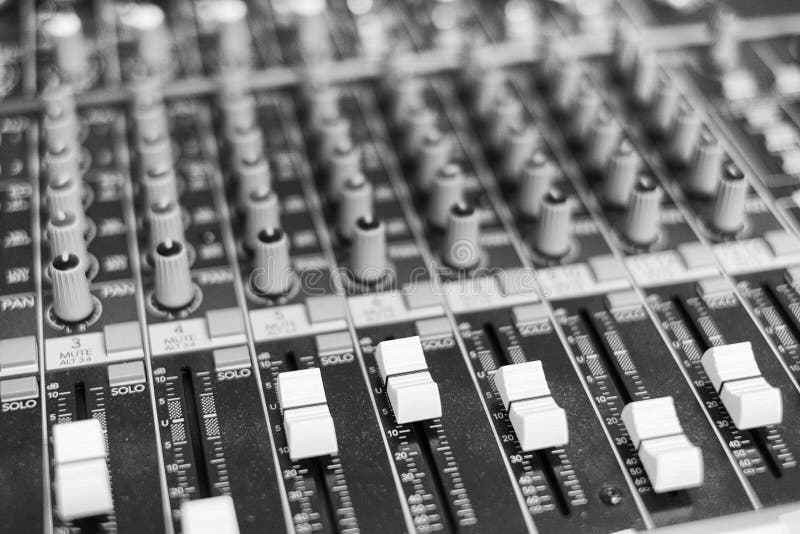 Sliders and Knobs on a Music Control Board Stock Image - Image of ...