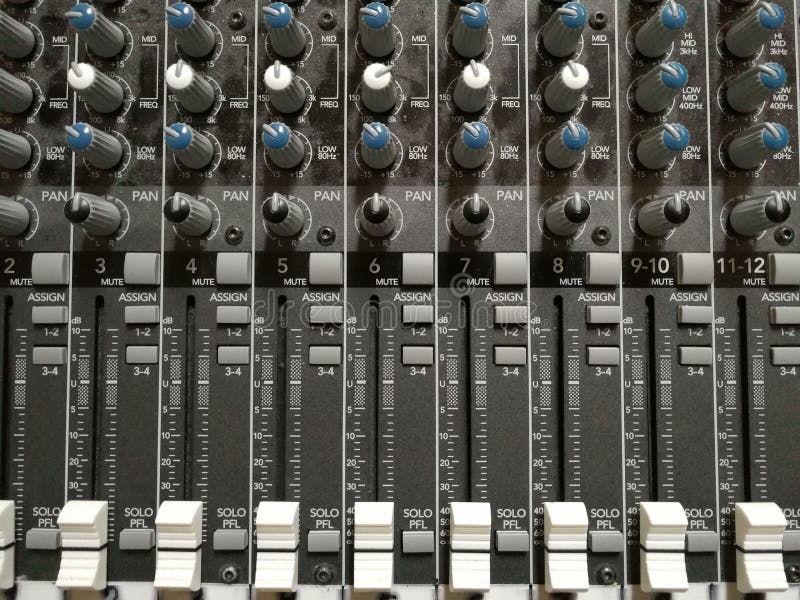 Sliders of Sound Controller in Recording Studio Stock Image - Image of ...
