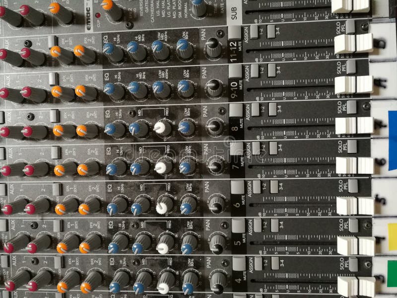 Sliders of Sound Controller in Recording Studio Stock Image - Image of ...
