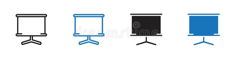 Slideshow Icon Linear Graphics Set Vector in Black Stock Illustration ...