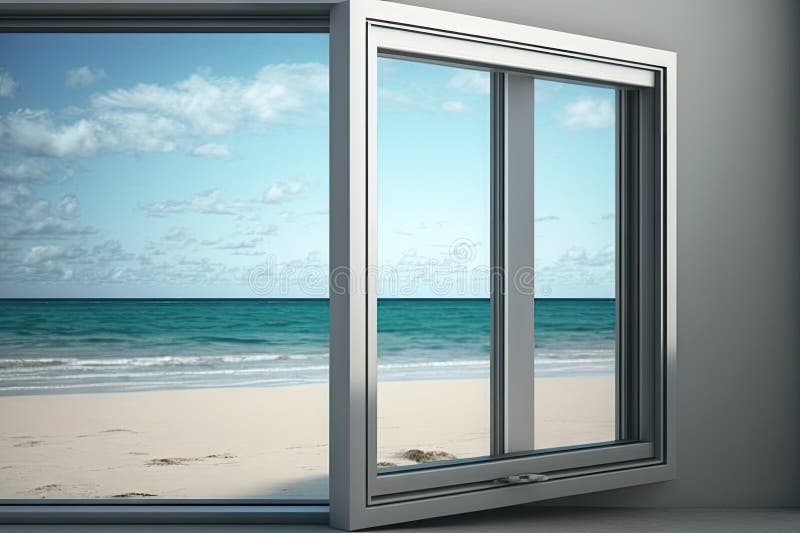 Sliding Aluminium Window, with View of the Ocean, Providing Refreshing ...