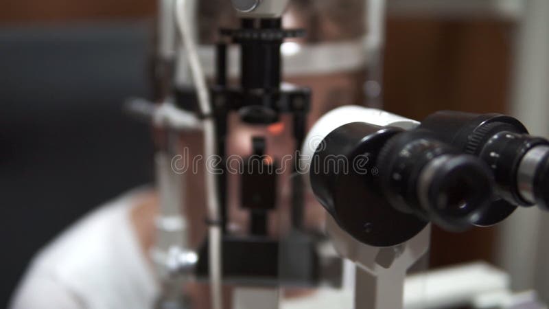 Ophthalmology Machine for Checking One Person Eye, Sliding Camera Stock ...