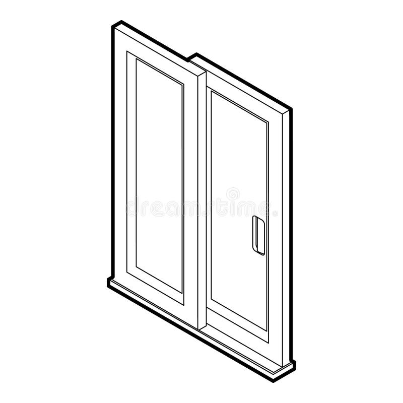 Sliding Door Icon, Outline Style Stock Vector - Illustration of design ...