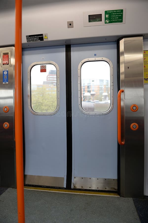 Sliding doors inside train stock image. Image of travel - 39692727