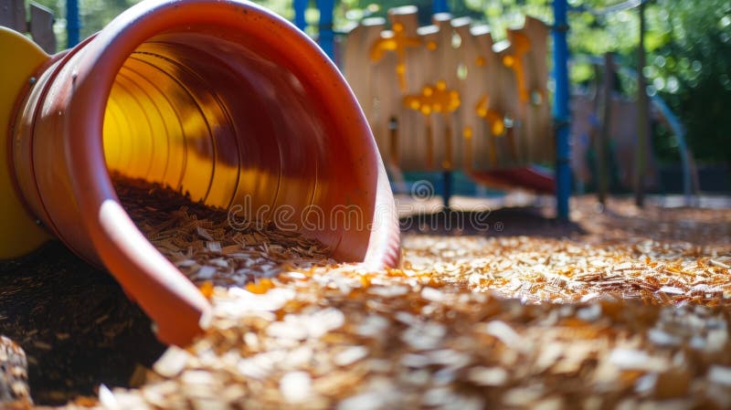 Sliding Down a Solarpowered Playground Tube into a Bed of Soft Wood ...