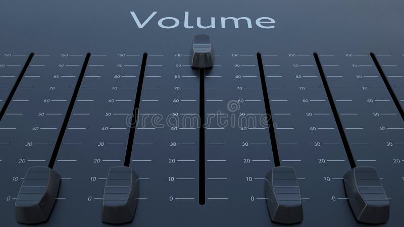 Sliding Fader with Volume Inscription. Conceptual 3D Rendering Stock ...