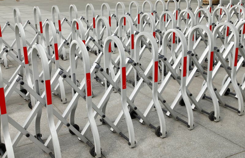 Sliding and Folding Barrier Stock Image - Image of material, industrial ...