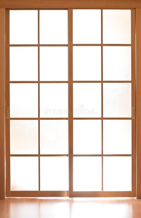 Sliding Glass Modern Door in Japan Style Stock Image - Image of flat ...