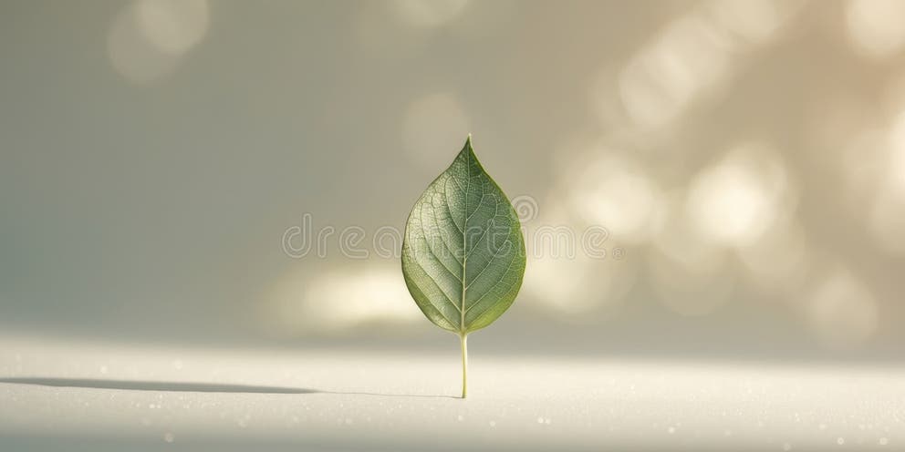 Sliding Leaf with Dew in Soft Natural Light. Stock Image - Image of ...