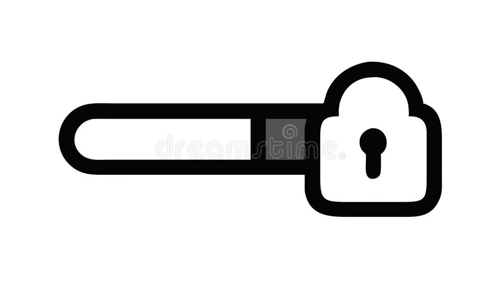 Sliding Lock Icon, Representing Security or Access Control, Vector ...