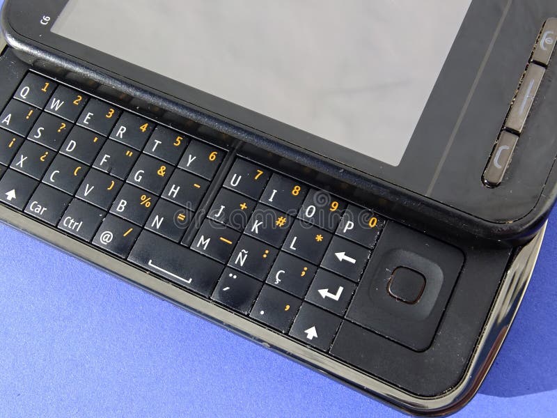 Sliding Mobile Phone Keyboard Showing Qwerty Keypad and Touchscreen ...