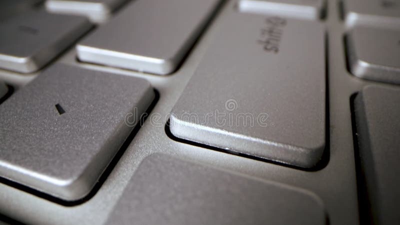 Sliding Over Computer Keyboard. Finger Press the Enter Key Stock ...