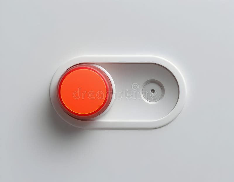 Sliding Switch with Red Button on Position Toggle Control Stock Photo ...