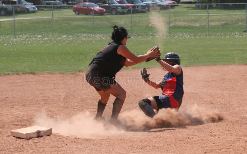 Sliding to Third stock image. Image of base, athlete, teen - 2577771