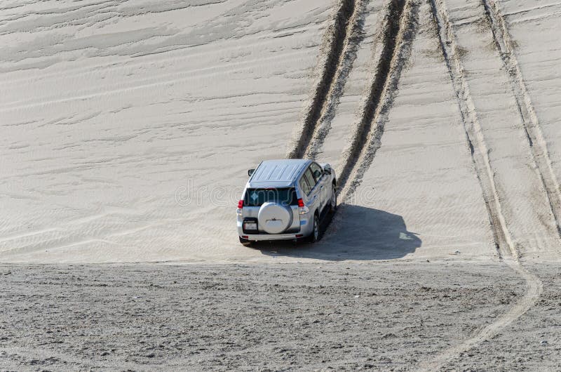 Sliding a Vehicle on the Sand Dune Stock Image - Image of extreme, sand ...