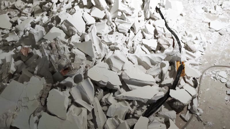 Sliding View of the Dismantling Work in the Apartment, Full of Broken ...