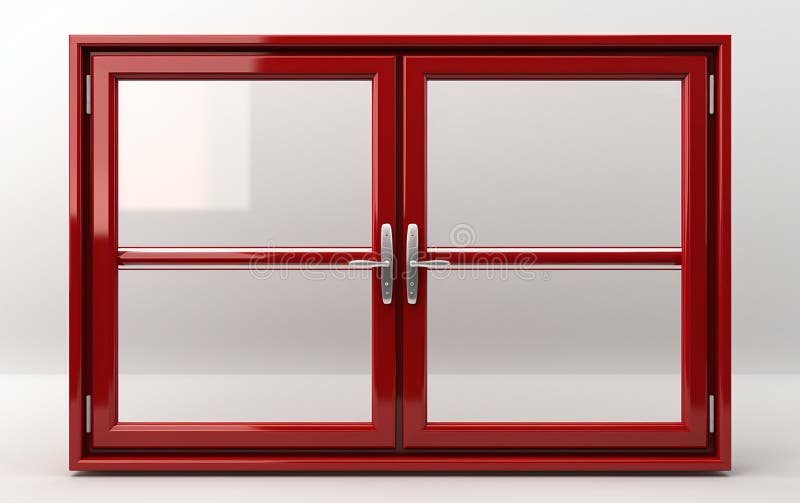 Sliding Windows: Red on a White Background -Generative Ai Stock ...