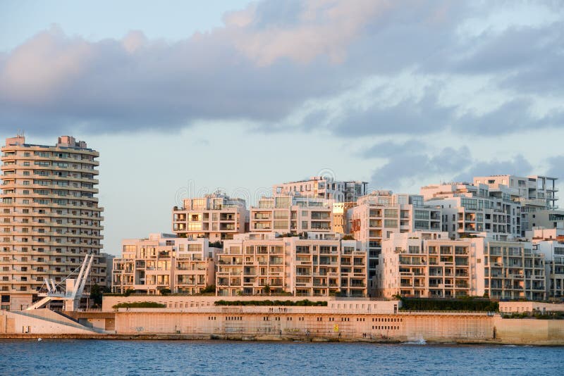 Modern Residential Buildings in Sliema on Malta Editorial Image - Image ...