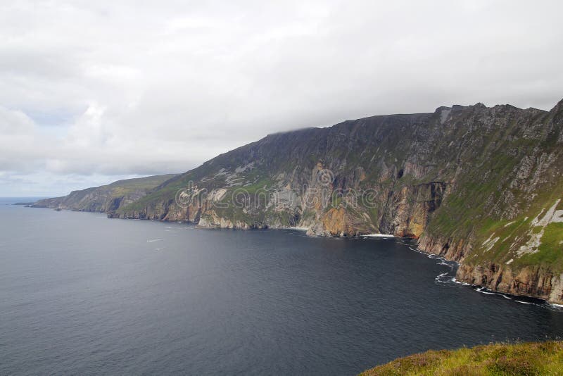 Slieve League Cliffs, Ireland Stock Photo - Image of county, cloudy ...