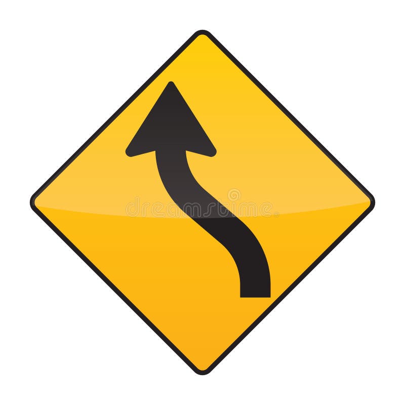 Slight Curve Left Sign. Vector Illustration Decorative Design Stock ...