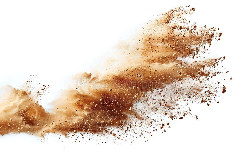 Slight Powder Sand Splash Isolated on White Background, Beige Color ...