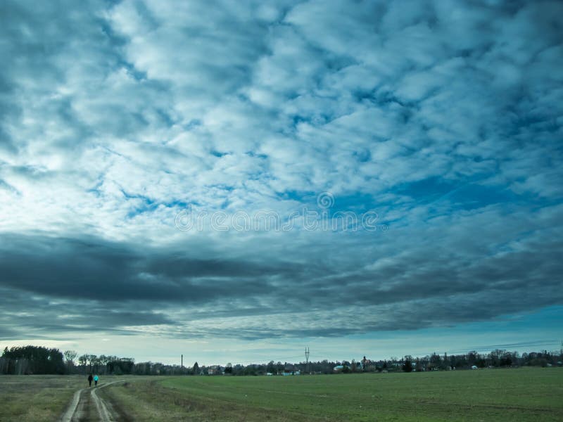 A Slightly Cloudy Sky Above the Plain. Stock Image - Image of sandy ...