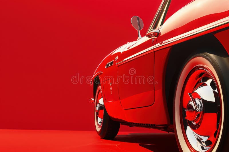 A Vibrant Red Fender Shining Against a Bold Crimson Backdrop Stock ...