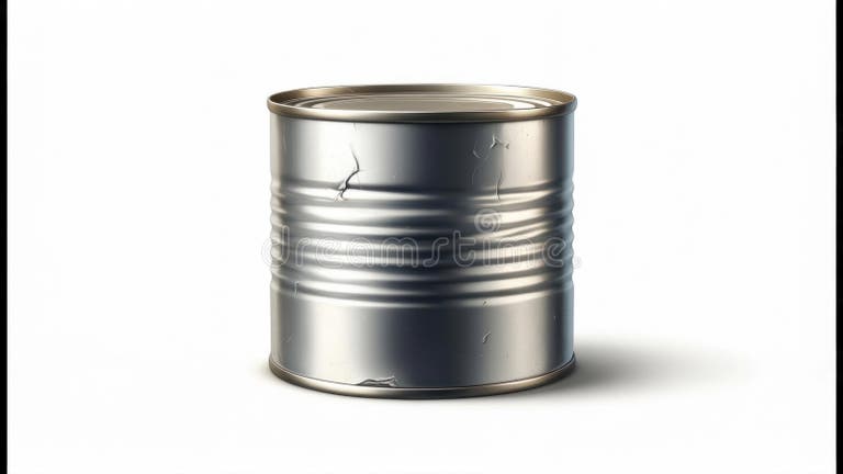 Dented Metal Food Can Isolated on White Background Stock Illustration ...