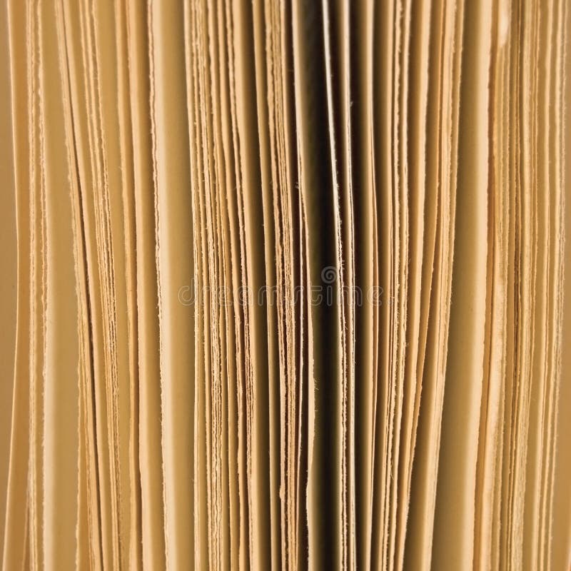 Slightly Open Book Pages Background Sepia, Large Vertical Macro Closeup ...