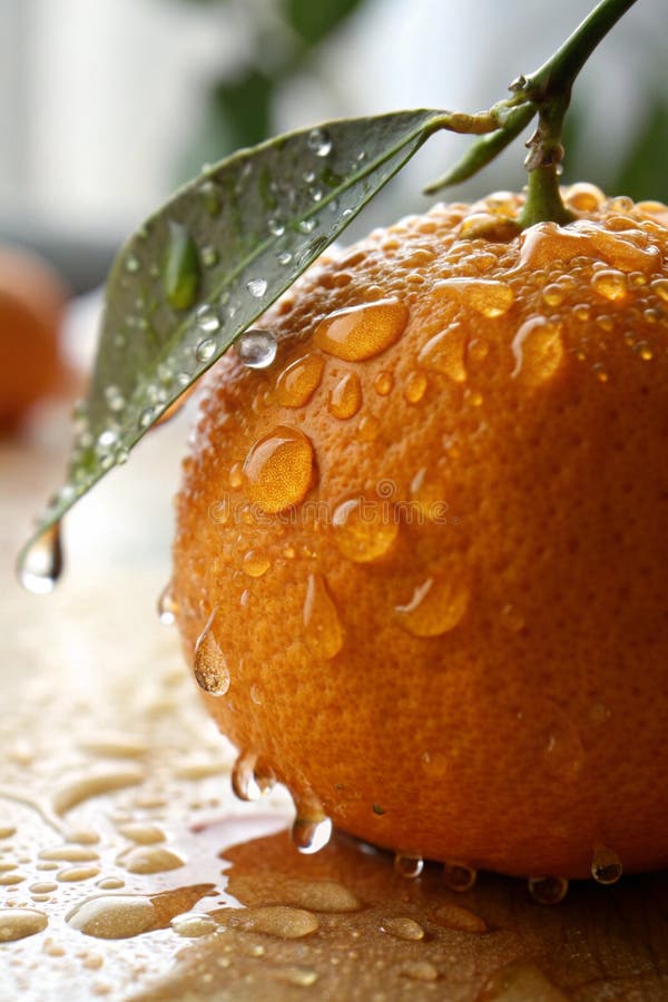 A Slightly Overexposed Orange, Juice Drops Stock Illustration ...