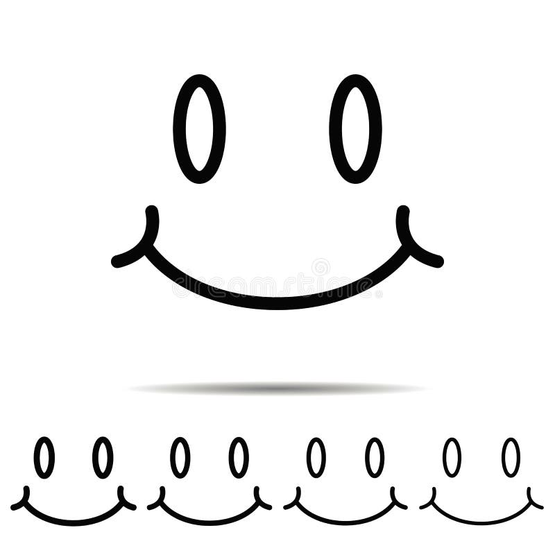 Slightly, Smiling, Face Different Shapes Icon. Simple Thin Line ... Slightly, Smiling, Face Different Shapes Icon. Simple Thin Line ...