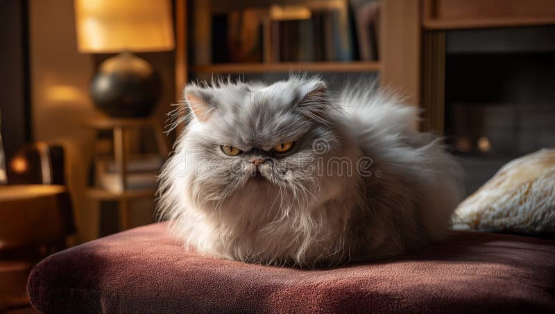 Persian Cat with a Classic Grumpy Expression Stock Illustration ...