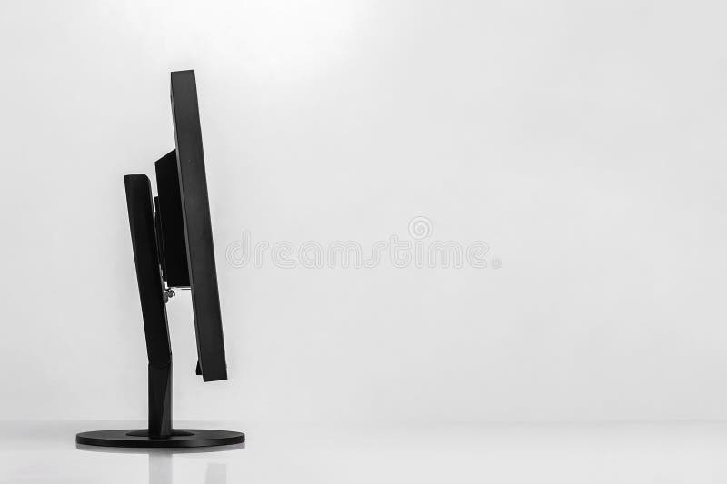 Sleek Computer Monitor Against Minimalist Green Background Stock Photos ...