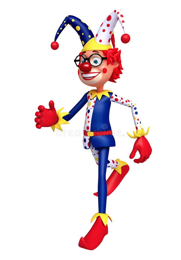 Clown with Running pose stock illustration. Illustration of comic ...