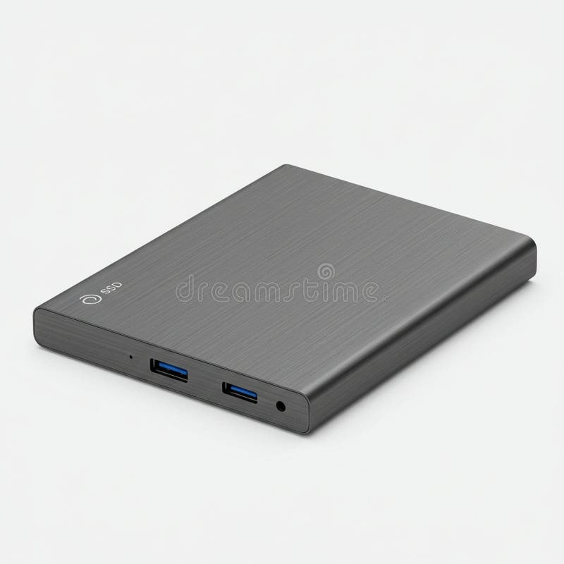 Slim External Solid-state Drive (SSD) with a Sleek Metallic Finish ...
