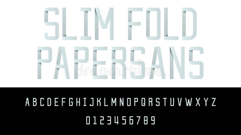 Slim Fold Papersans Font Vector Alphabet Design Stock Illustrations – 1 ...