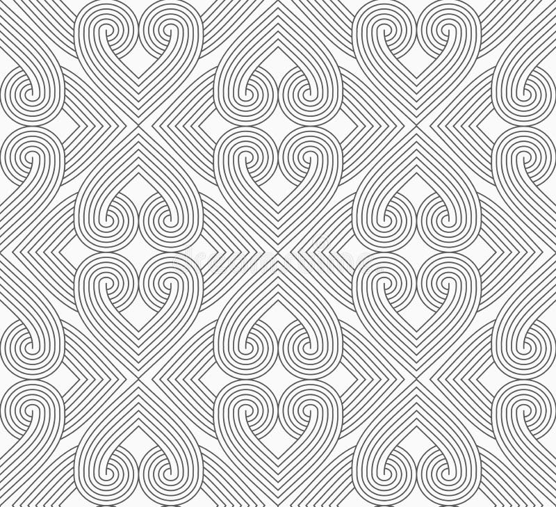 Slim Gray Hatched Hearts Forming Rectangles Stock Vector - Illustration ...