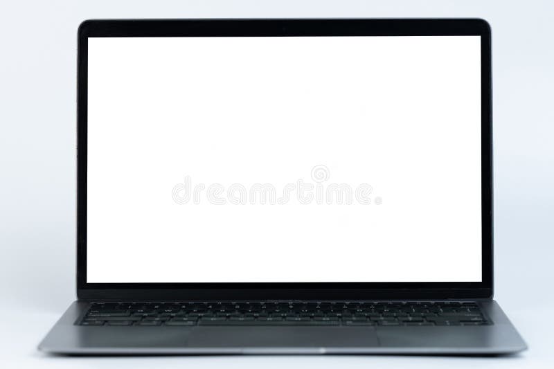 Modern Slim Laptop Front View Stock Image - Image of electronic, front ...