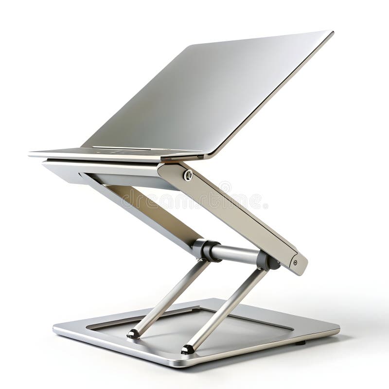 A Slim Laptop Stand with Adjustable Height, Centered Stock Illustration ...
