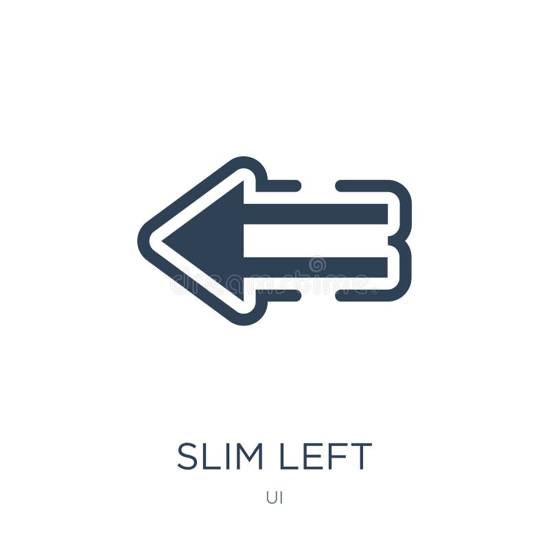 Slim Left Icon in Trendy Design Style. Slim Left Icon Isolated on White ...