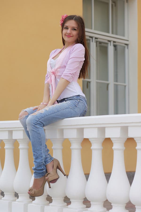 Slim model on the street stock image. Image of sunglasses - 173316583