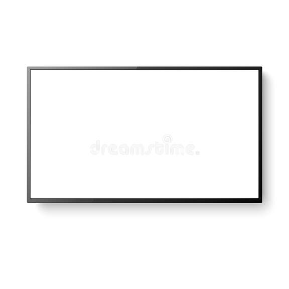 A Slim, Modern Rectangular Monitor with a Black Frame and Shadow ...