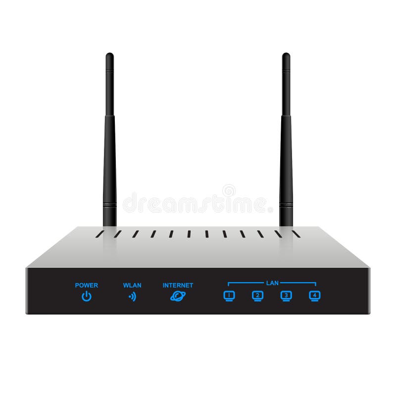 Slim Realistic Wireless Router Stock Vector - Illustration of icon ...