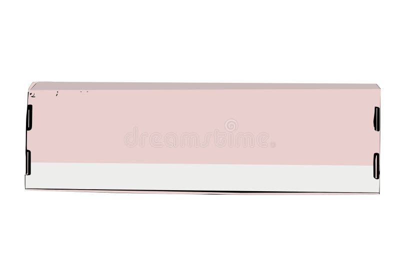 Slim Rectangular Box with Two-tone Design: Soft Pink Top, White Bottom ...