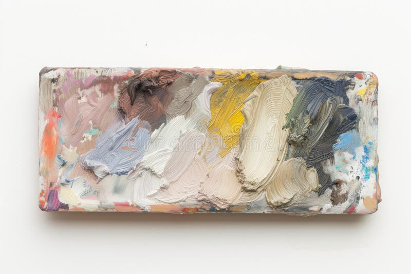 Slim, Rectangular Palette Filled Compactly with Muted Oil Paint Tones ...