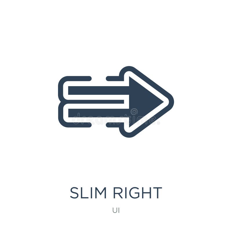 Slim Right Icon in Trendy Design Style. Slim Right Icon Isolated on ...