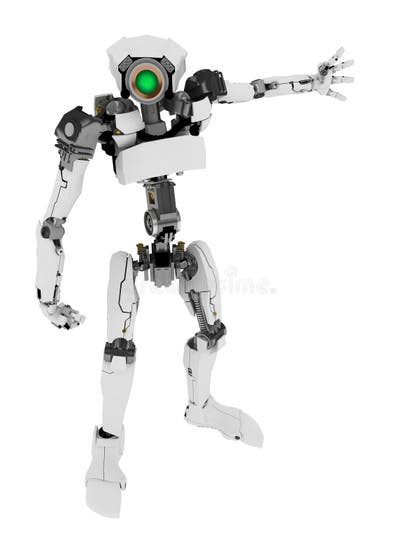 Slim Robot, Arm Outstretched Stock Illustration - Illustration of ...