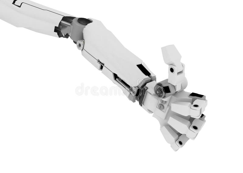 Slim Robot Arm, Fist stock illustration. Illustration of mechanical ...